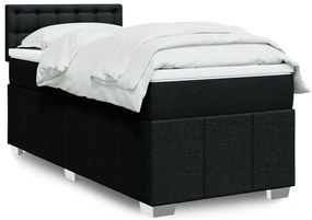 Box spring postel s matrací černá 90x200 cm textil 3286967