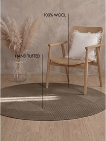 Hnědý vlněný kulatý koberec ø 200 cm Kensington Victoria – Ted Baker