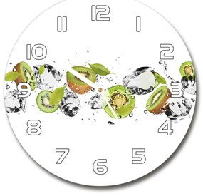 Wallmuralia Skleněné hodiny na stěnu Kiwi a voda fi 30 cm