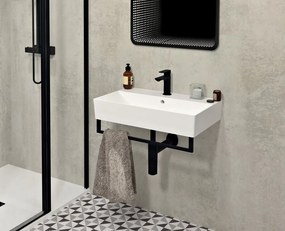 Aqualine Hang držák ručníků pod umyvadlo 66,5 x 9, 8 cm černá mat HG665