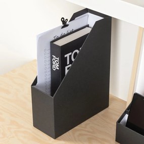 4dílný stolní organizér HUGO ze 100% recyklovatelného papíru - černý