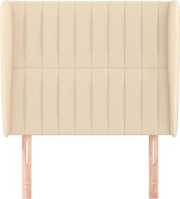 Čelo postele typu ušák krémové 103x23x118/128 cm textil 3118189