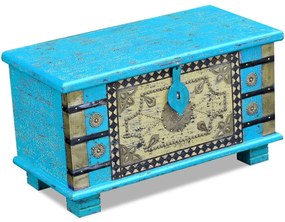 vidaXL Úložná truhla modrá z mangovníkového dřeva 80x40x45 cm