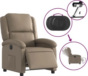 Elektrické polohovací křeslo cappuccino umělá kůže 3204218