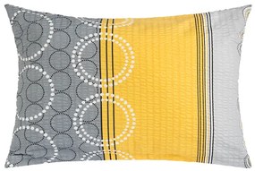 Bellatex Povláček krepový na zip Kroužky šedá, žlutá rozměr 40x40 cm
