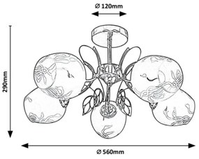 Rabalux - Lustr na tyči 5xE27/40W/230V