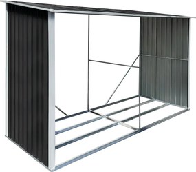 Přístřešek na dřevo, antracit/bílá, 302x121,5x191 cm, DARYL TYP 3