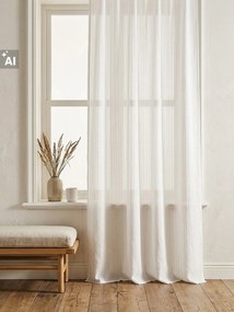 Sinsay - Záclona na řasící pásce s lesklou lurexovou nití - bílá