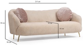 Hanah Home Třímístná pohovka ISTIRIDYE béžová 560ARE1352