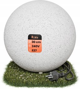 Zahradní lampa Kula do zahrady Led Kámen Beton Kabel 230V E27 30cm IP65