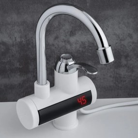 Erga Hiteo, LCD elektrický průtokový okamžitý ohřívač vody 3600W, chromová-bílá, ERG-YKA-BZ.HITEO