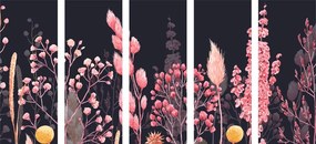5-dielny obraz olejomaľba divoké kvety Varianta: 200x100