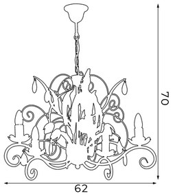 Lustr LUCE 5xE14/60W/230V