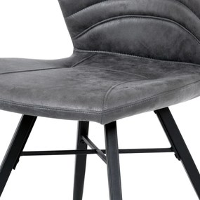 Jídelní židle LEVIS B, šedá látka vintage/kov