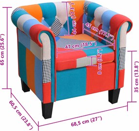 Křeslo patchwork textilní 241027