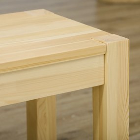 HOMCOM 3místná dřevěná lavice Jídelní lavice ve venkovském stylu z borovicového dřeva s nosností do 330 kg přírodní 150 x 33 x 45 cm do kuchyně a jíd…