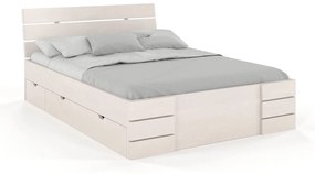 Buková postel s úložným prostorem - Sandemo Drawers   , Buk přírodní, 120x200 cm