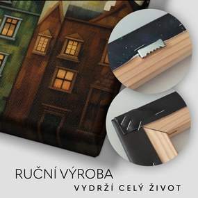 Obraz na plátně - Večerní klidná ulice v Albans FeelHappy.cz Velikost obrazu: 120 x 40 cm