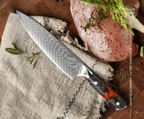 Nůž Šéfkuchaře 8" GRAND SHARP KANTÓ 67 vsrtev damaškové oceli