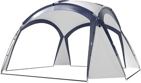 Outsunny Pavilon pro akce 3,5 x 3,5 m s háčkovými dveřmi, ochrana proti dešti s pevnými ocelovými sloupky, zahradní pavilon s UV ochranou, sluneční st