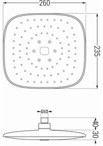 Mexen Uno, podomítkový sprchový set DR33, chromová, 71435DR33-00