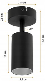 LED stropní svítidlo VIKI SILVER - 1xGU10 - černé