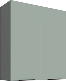 ARIA sa | horní skříňka 80 G-90 2F policová | 80 cm | VYSOKÁ | ANTI FINGERPRINT povrch | antracit/aquamarine