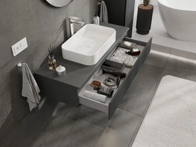 Mexen Rivel, koupelnová skříňka 120 cm, 1 zásuvka, drážkovaná, grafitová matná, 91A20-12023-1-BF66