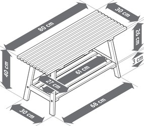 Tchibo - Bambusová lavice »Holt« s lamelovými prvky - barva: hnědá