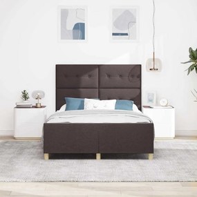 Rám postele s čelo Tmavě hnědá 140 x 200 cm textil 3344735