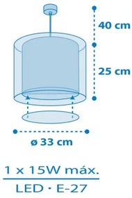 Dalber 41572T - Dětský lustr BABY TEDDY 1xE27/15W/230V modrá