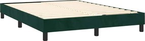 Box spring postel s matrací a LED tmavě zelená 140x190 cm samet 3134642
