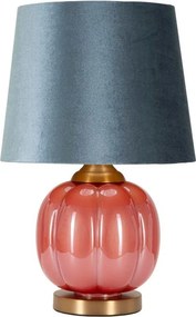 Červená/modrá skleněná stolní lampa s textilním stínidlem (výška 50 cm) Helene – Mauro Ferretti