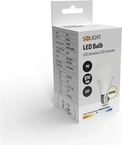Solight WZ517-2 LED žárovka klasický tvar 7W / E27 / 4000K / 270° / 81