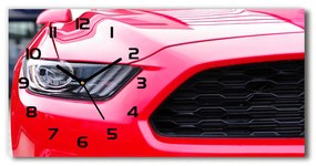 Wallmuralia Skleněné hodiny na stěnu Červený Mustang 60x30 cm