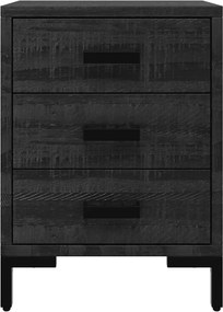 Noční stolky 2 ks černé 40x30x55 cm masivní borové dřevo 3120341