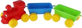 TEDDIES Vlak s 2 vagóny / Model vláčku / plast / délka 60 cm / od 18 m
