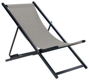 Skládací plážová židle šedá/černá LOCRI II Beliani