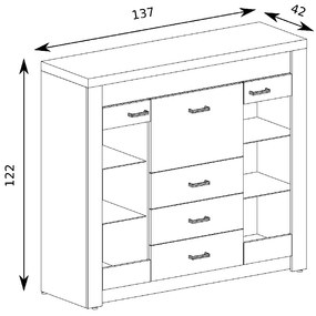 INDIANAPOLIS s | vitrína I-8 | 137 cm | jasan světlý