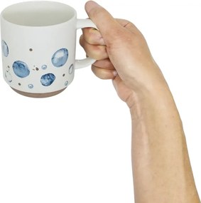 Hrnek Meno Puntík, 400 ml – porcelán New Bone China, akvarelové puntíky a zlaté detaily