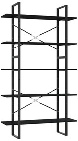 3081999 vidaXL Knihovna s 5 policemi černá 100 x 30 x 175 cm kompozitní dřevo