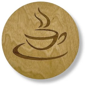 Dřevěný podtácek, káva Sada 6 kusů