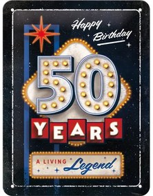 Postershop Plechová cedule: 50 Years Birthday - 15x20 cm