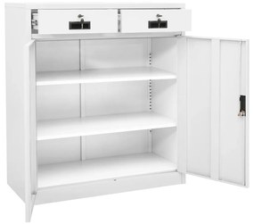 Kancelářská skříň bílá 90 x 40 x 102 cm ocel - Default Title