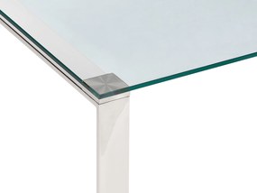 Konferenční stolek se skleněnou deskou stříbrný TILON Beliani