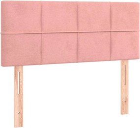 Box spring postel s matrací a LED růžová 90x190 cm samet 3134380