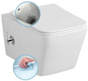 Sapho PORTO CLEANWASH závěsná WC mísa Rimless, integrovaná baterie a bidet. sprška, 36x5cm, bílá PZ102RX