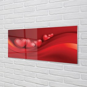 akrylový obraz Červené srdce pozadí 120x60 cm