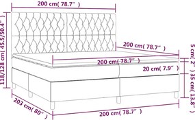 Box spring postel s matrací tmavě modrá 200x200 cm samet 3143227