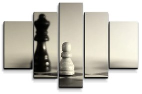 Sablio Obraz - 5-dílný Šachy - 125x90 cm